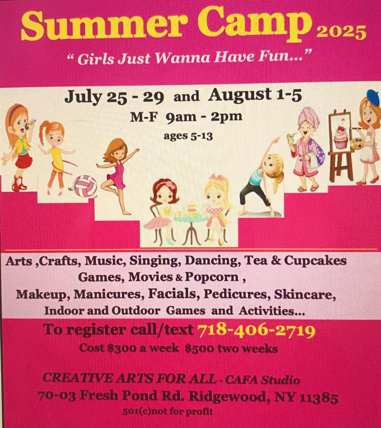 Girls Summer Camp Returns in 2025! – Creative Arts For All, Inc.